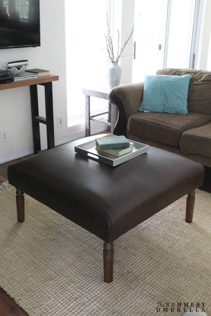 Our DIY Leather Ottoman for Large Spaces