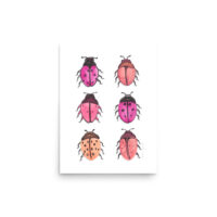Ladybugs and Beetles Art Print