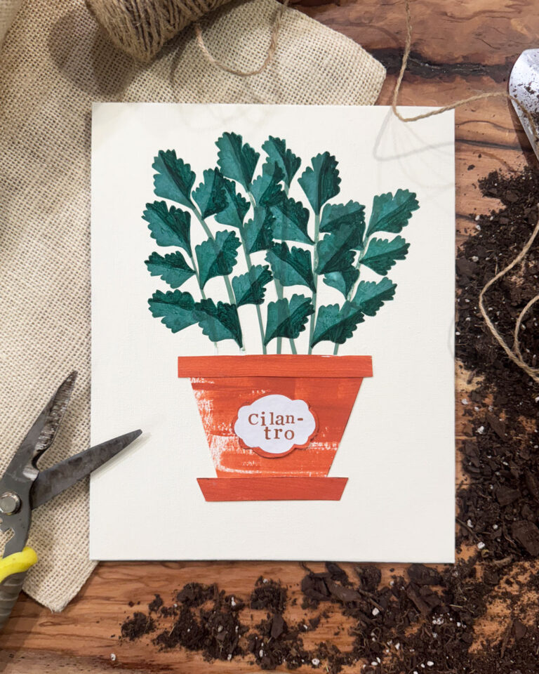 ORIGINAL Potted Cilantro Artwork No. 2