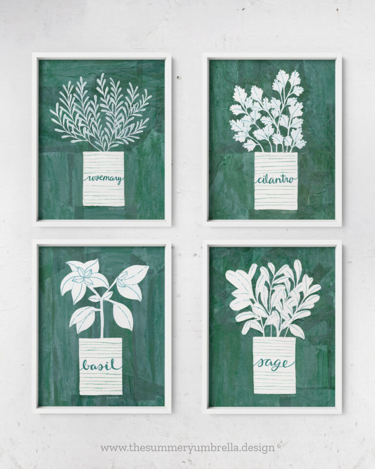 Modern Basil Kitchen Art Print No. 1